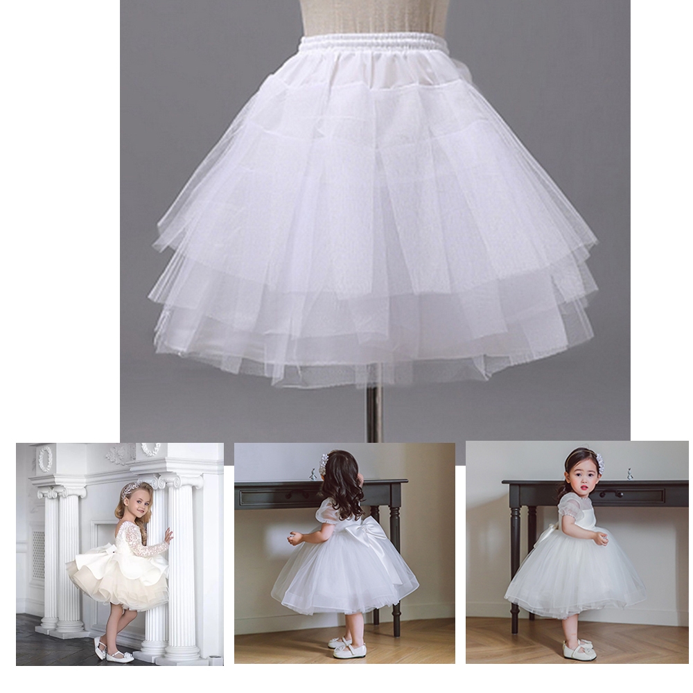 Petticoat for Girls Kids 3 Layers Hoopless Crinoline Slip Underskirt ...