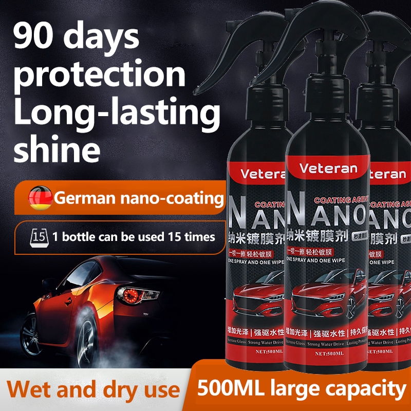500ml Car Nano Coating Spray 10 Times Brighter Oil film removal Car Wax ...