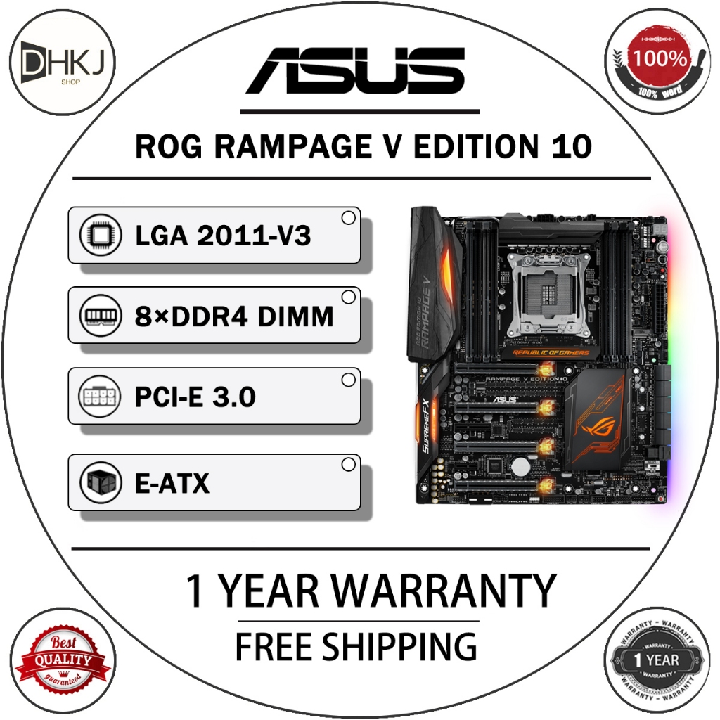 USED For ASUS Intel X99 ROG RAMPAGE V EDITION 10 motherboard Used ...