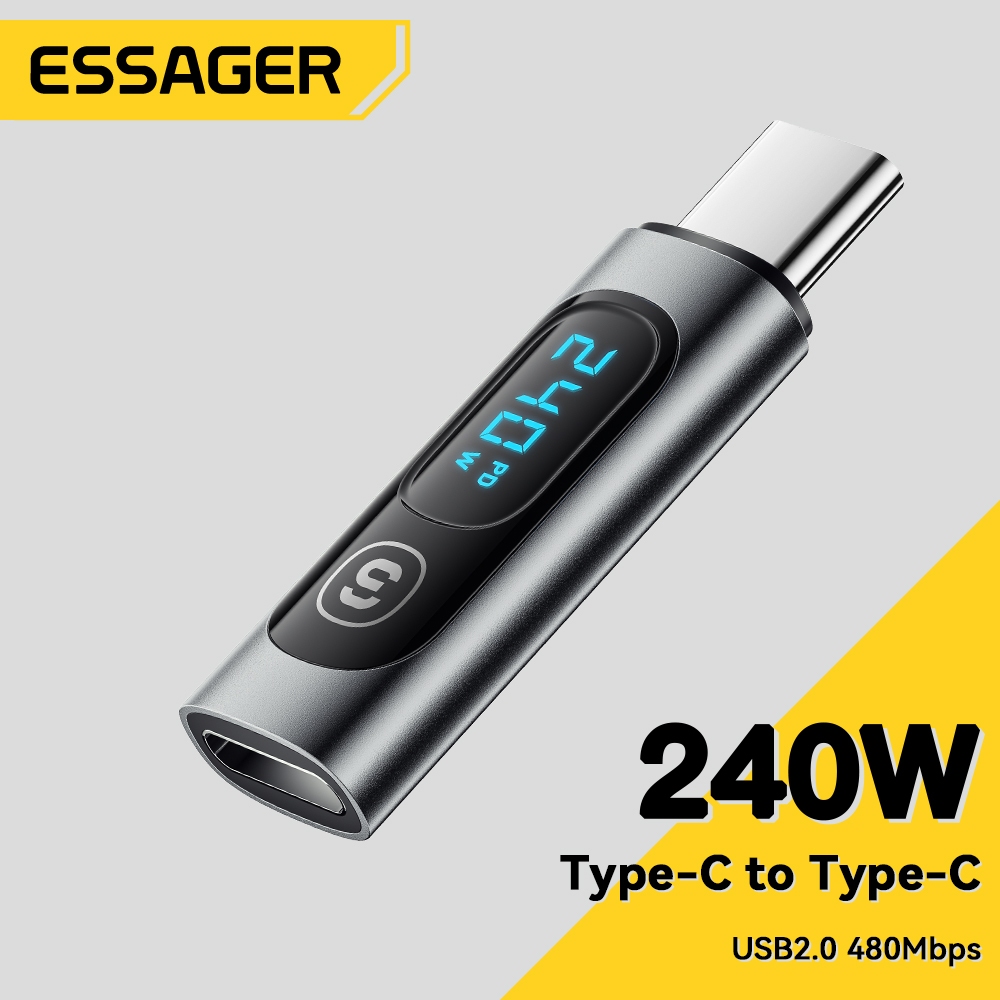 Essager Type C To Type C 240W power test adapter supports data ...