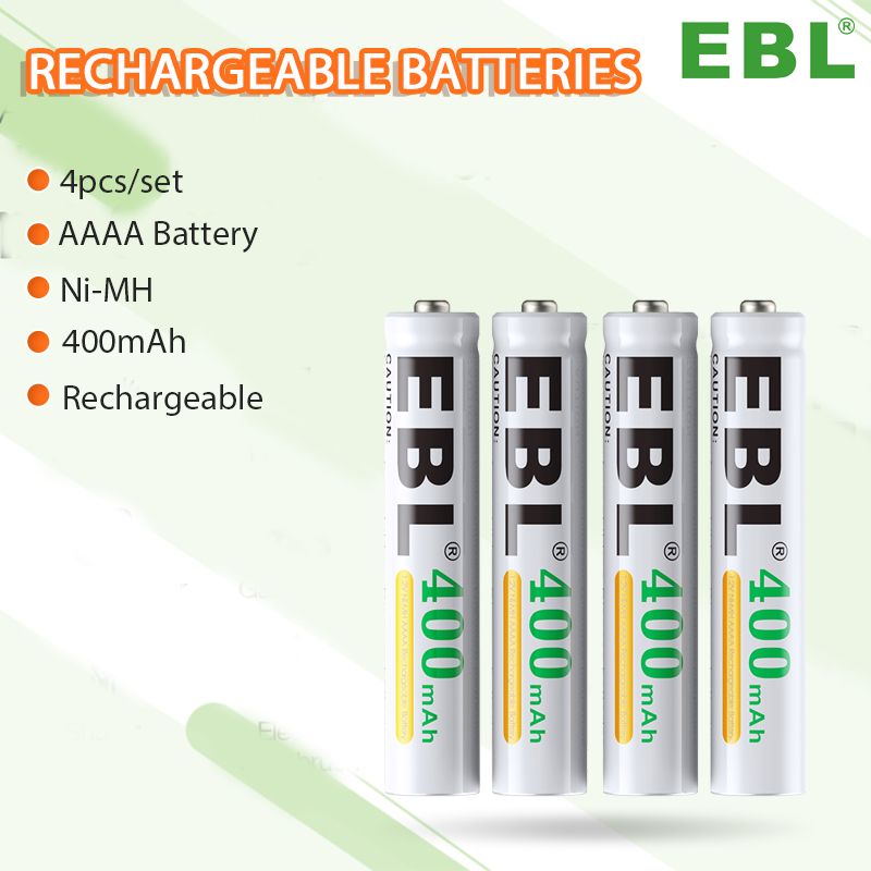EBL 4pcs 400mAh Ni-MH AAAA Rechargeable Battery | Shopee Philippines