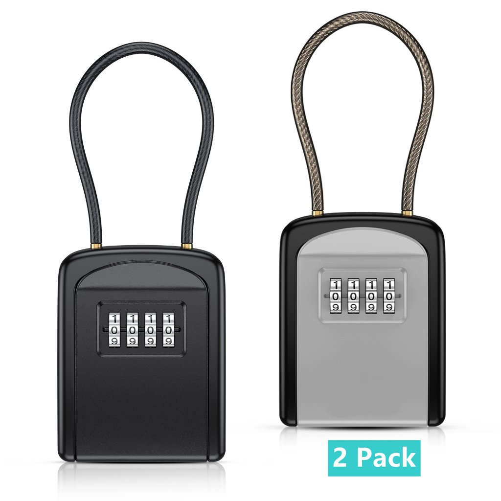 4-Digit Combination Key Lock Storage Box Secure Key Safe Box for Home ...