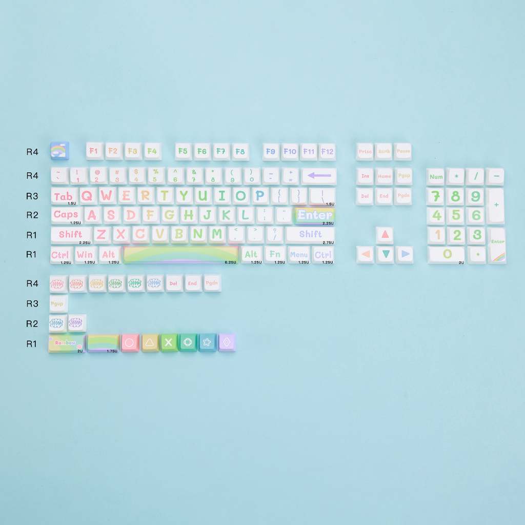 KBDfans MDA RAINBOW KEYCAPS SET PBT Keycaps | Shopee Philippines