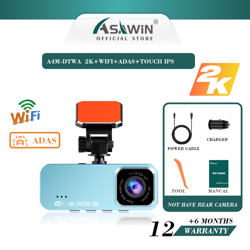 Asawin A4M Ultra HD 2K Dashcam Wifi Car Camera ADAS 2 Channel Front ...