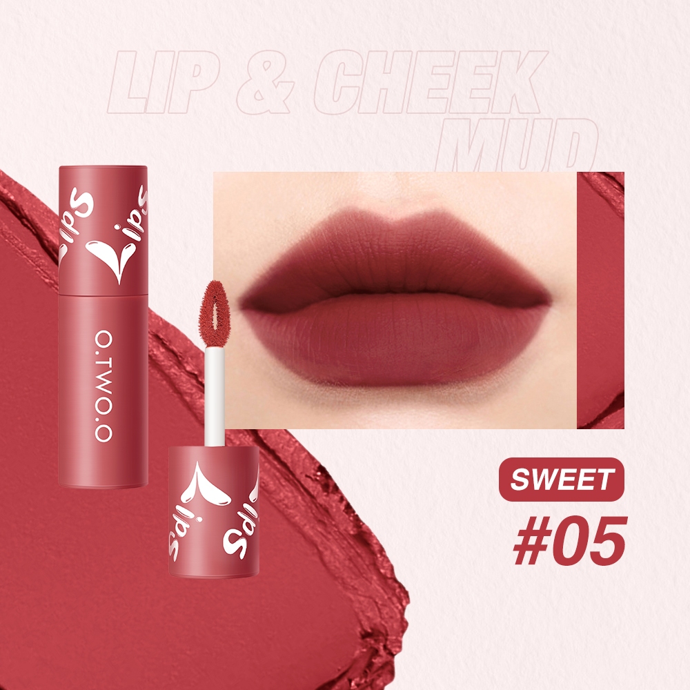 O.Two.O Velvet Matte Lip Tint & Cheek Mud Dual-Use Clay High Pigmented ...