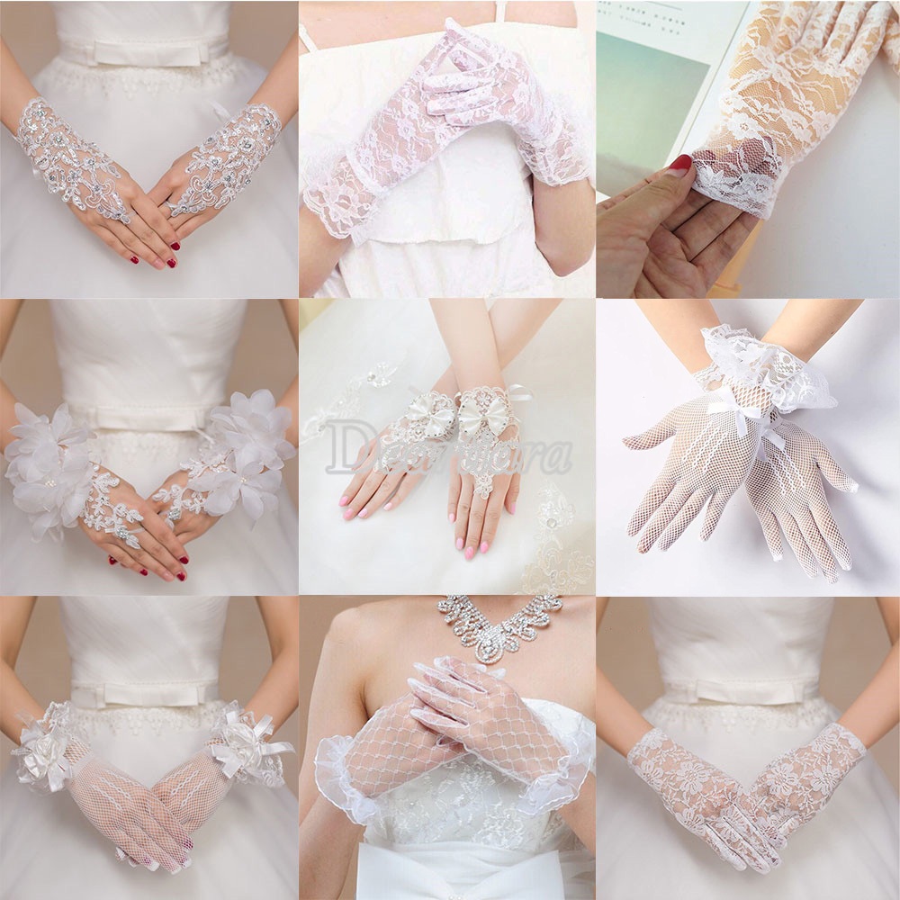 Bride Gloves Bridesmaid Wedding Gloves Wedding Gloves Holiday Performance Gloves Lace Sunscreen Gloves Shopee Philippines