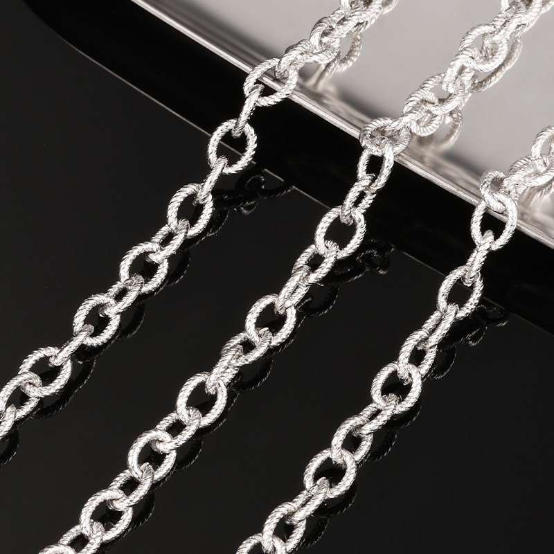 Stainless Steel Threaded Oval Cross Chain DIY Jewelry Chain Decorative ...