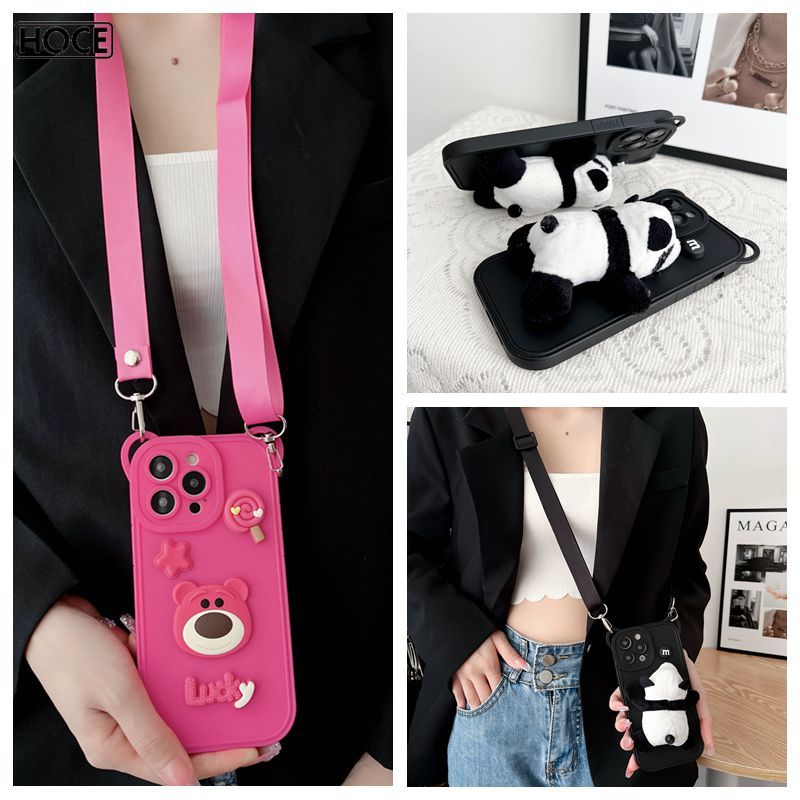 HOCE 3D Cute Cat ears Pink Bear Phone Case For Iphone 11 12 13 14 15 Pro Max XS 7/8plus Anti ...