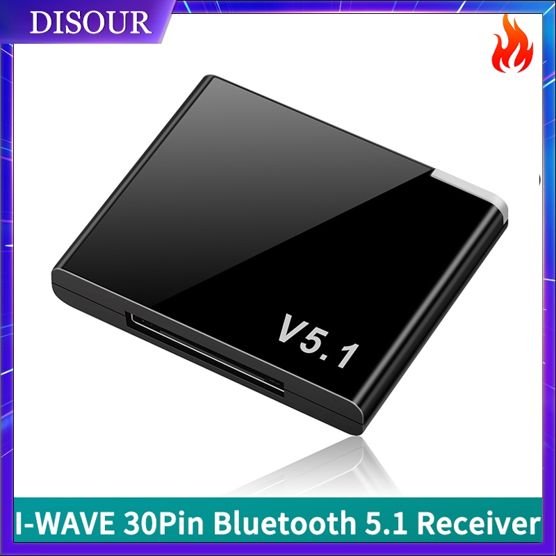 I WAVE 30 Pin Bluetooth 5.1 Audio Receiver Music Mini Wireless Adapter ...