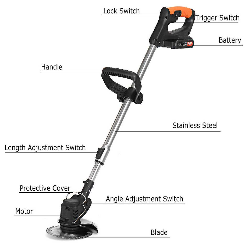 Cordless Grass Cutter Garden Tool Power Lawn mower Rechargeable ...