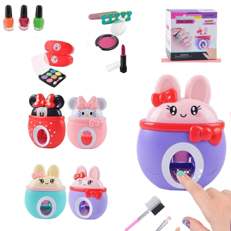 Kids print nail art machine girl play house sticker nail polish playset ...