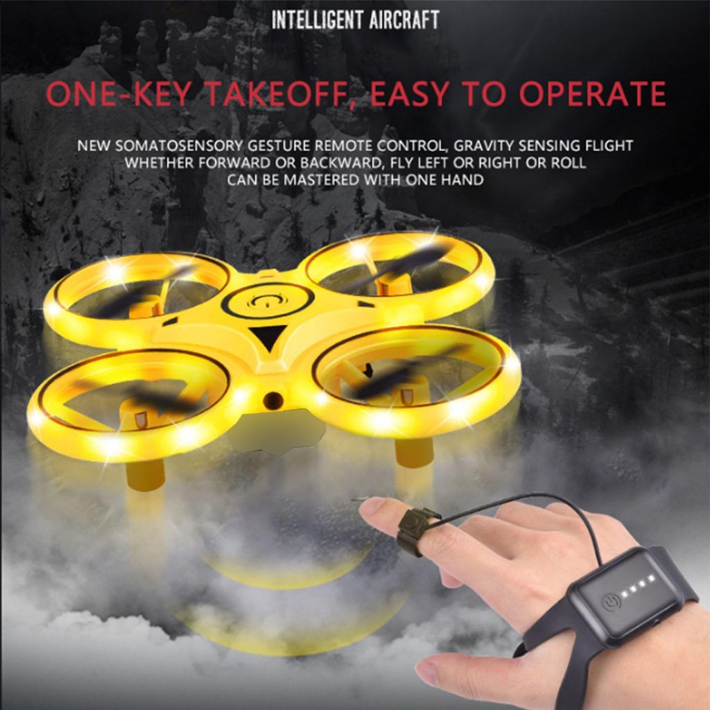ufo smart gesture sensor drone flying saucer watch quadcopter anti-fall ...