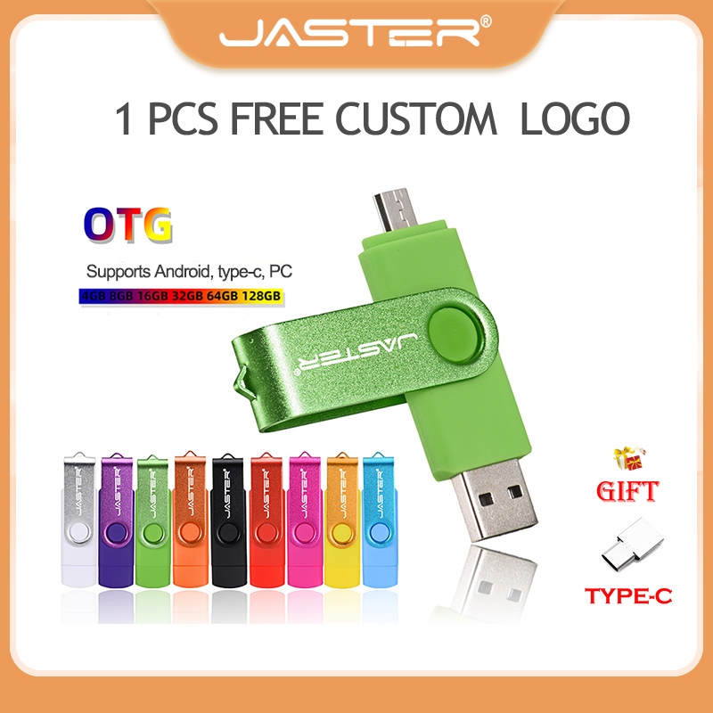 JASTER Free customized logo USB Flash Drive 128GB OTG 2-in-1 Mini ...