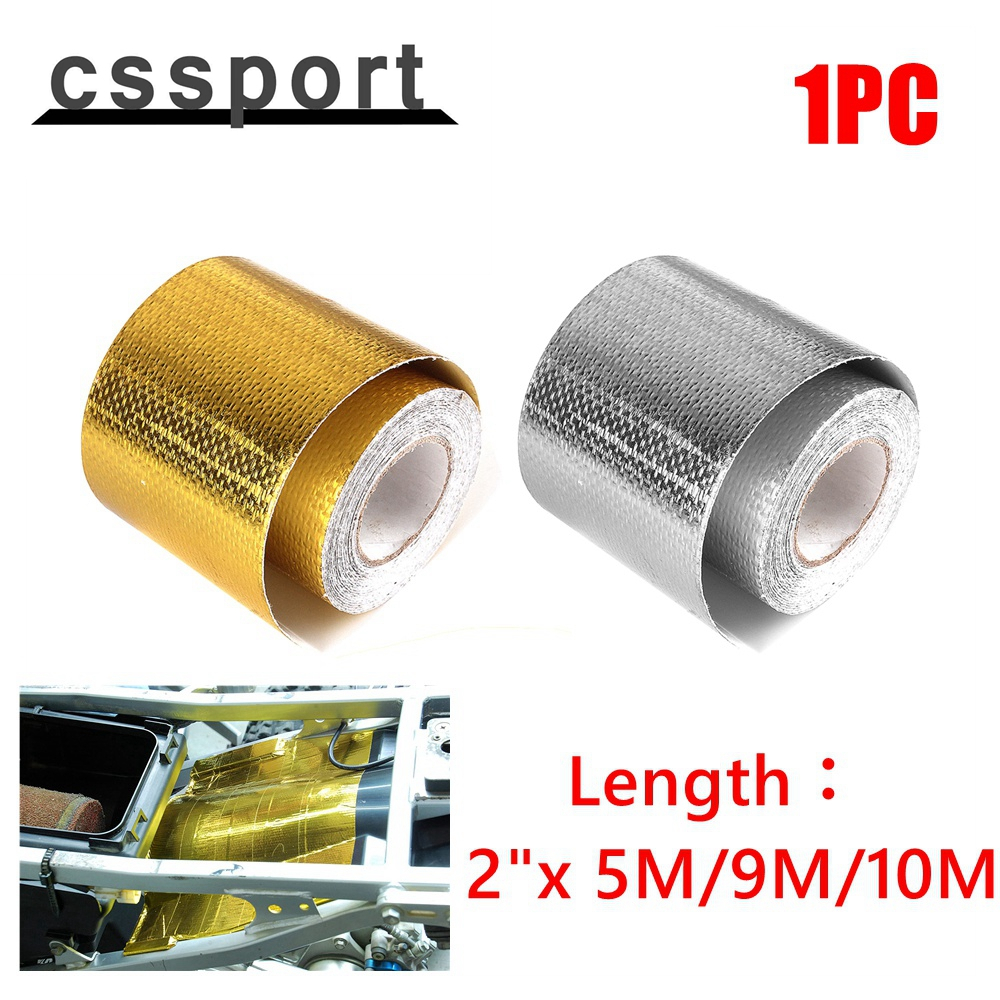 2" Gold Thermal Exhaust Tape 5/9/10M Air Intake Heat Insulation Shield ...
