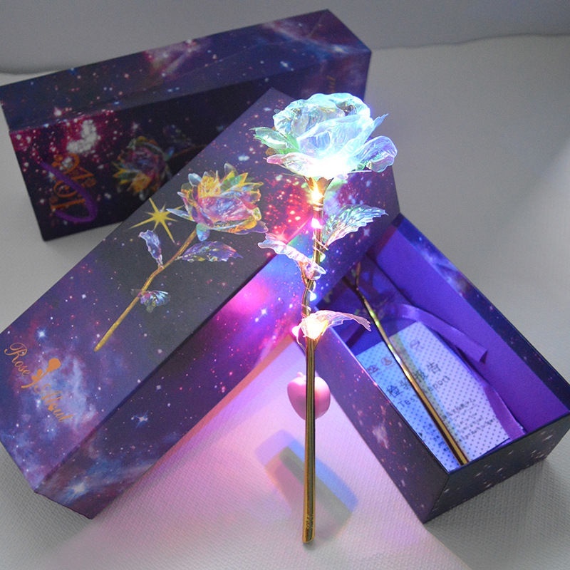 Women Gifts for Christmas, Galaxy Rose Enchanted Rainbow Flower Gift ...