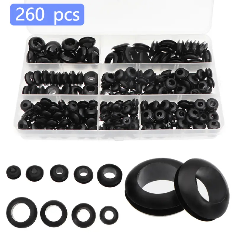 260pcs Rubber Grommet Blanking Hole Wiring Cable Gasket Rubber Seal ...