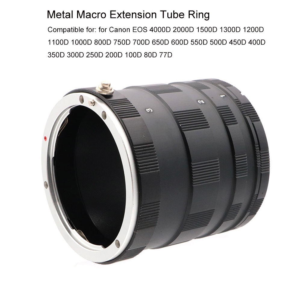 Metal Macro Extension Tube Ring for Canon EOS 4000D 2000D 1500D 1300D ...