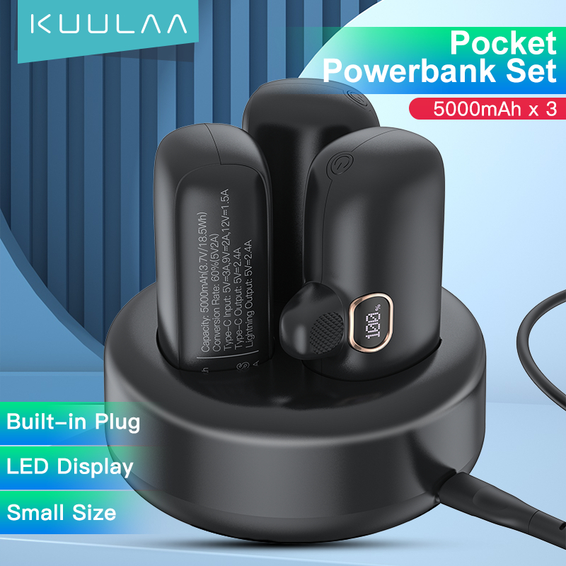 KUULAA 3 sets of 20W 5000mAh power bank charging station kit 2 ...