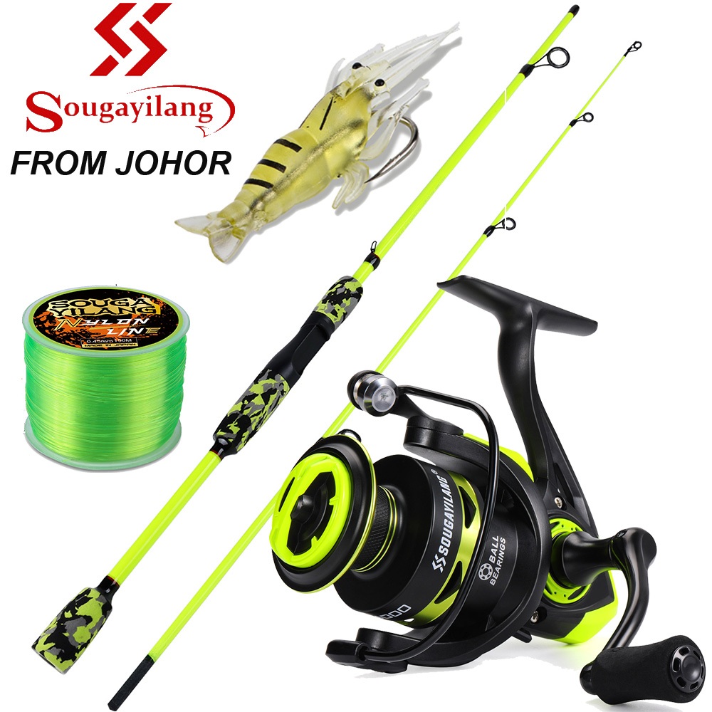 Sougayilang Reel Pancing Joran Spinning Set,Carbon Fiber Ultralight Rod ...