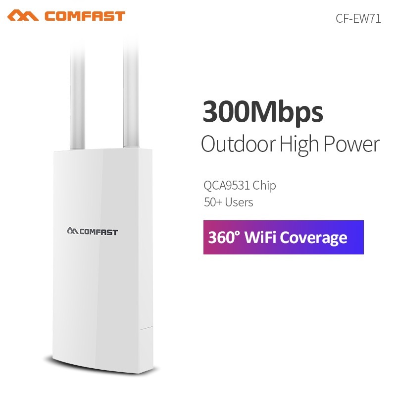 Comfast CF-EW71 Outdoor Wi-fi AP 300Mbps Wireless 2.4G Wifi Access Point WiFi Repeater for piso ...