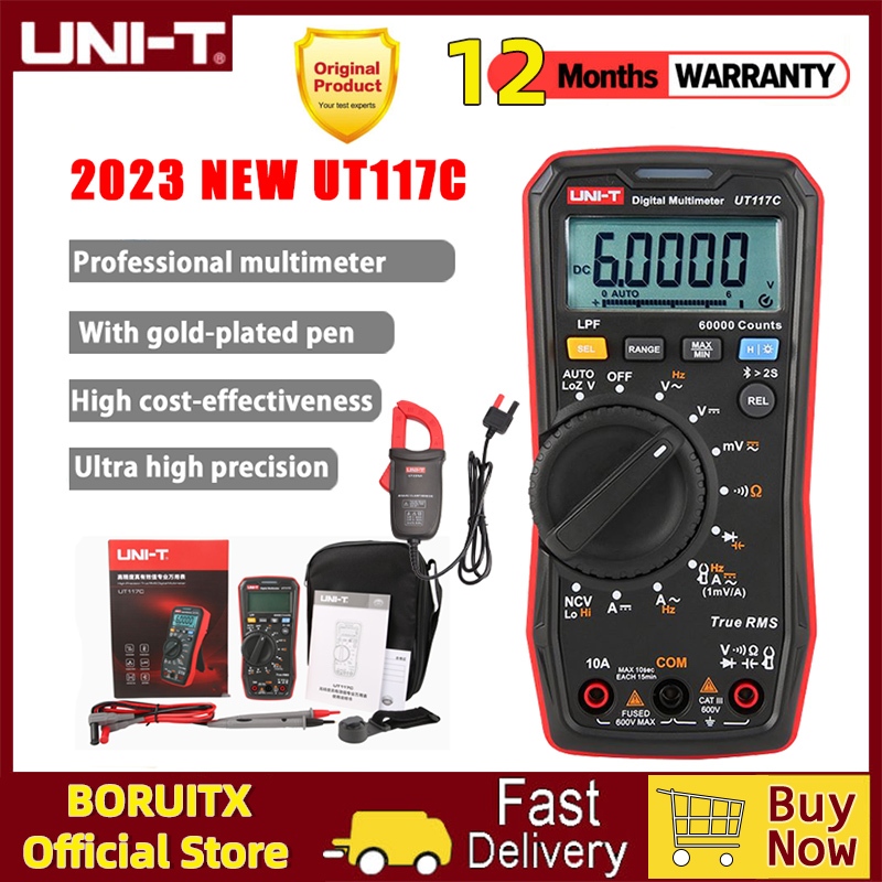 UNI-T UT117C Multimeter Digital 60000 Count AC DC Ammeter Voltmeter ...