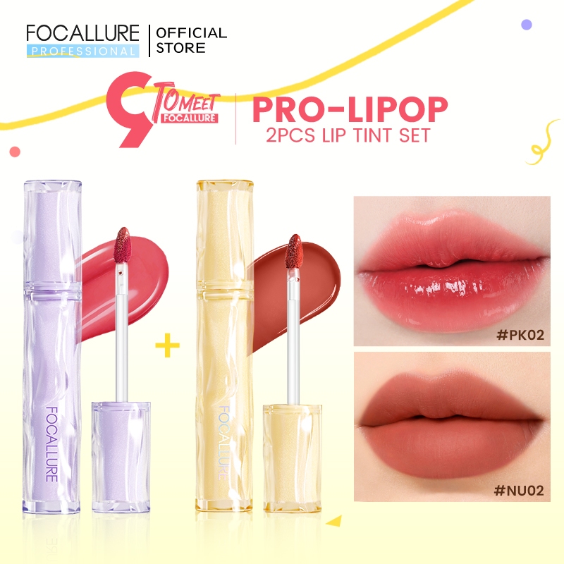 FOCALLURE 9th Anniversary Pro-Lipop 2pcs Watery Lip Tint Set Matte ...
