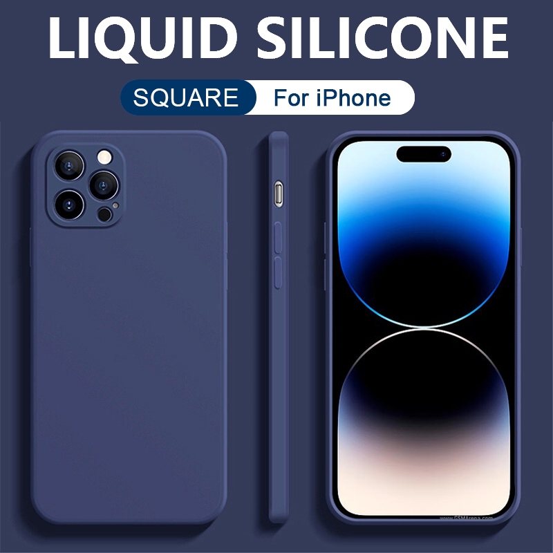 For iPhone 11 12 Pro Max 12 Mini X XS XR Square Original Liquid ...