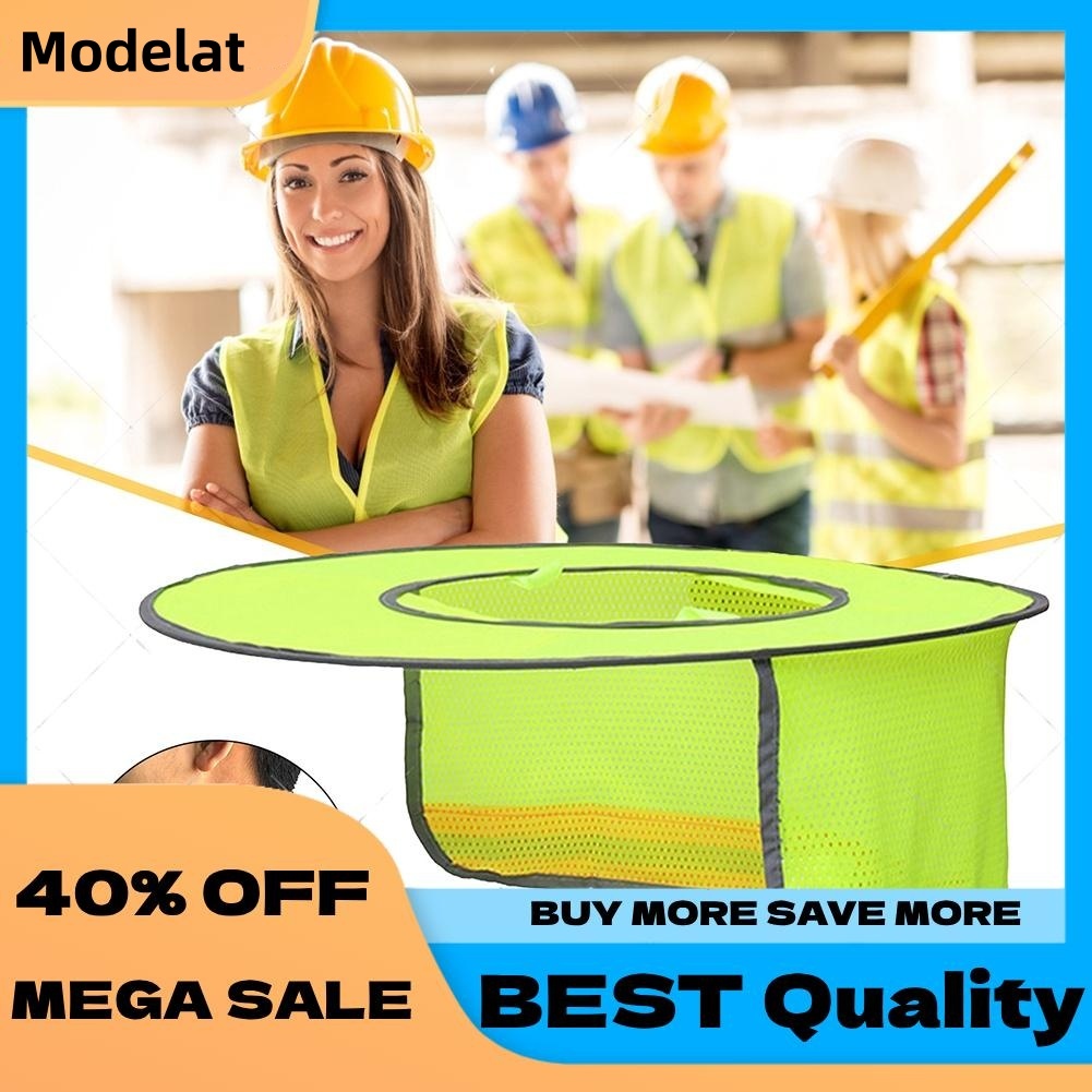 Modelat Summer Sun Shade Safety Hard Hat Neck Shield Helmets Reflective ...
