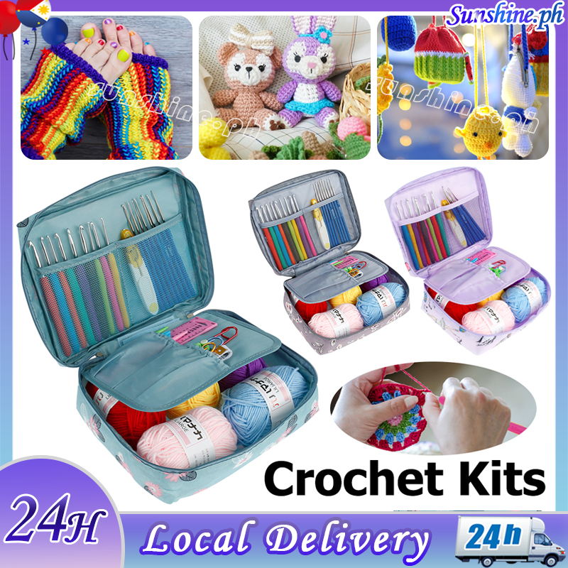 66Pcs Crochet Kits for Beginners Colorful Crochet Hook Set with Storage ...