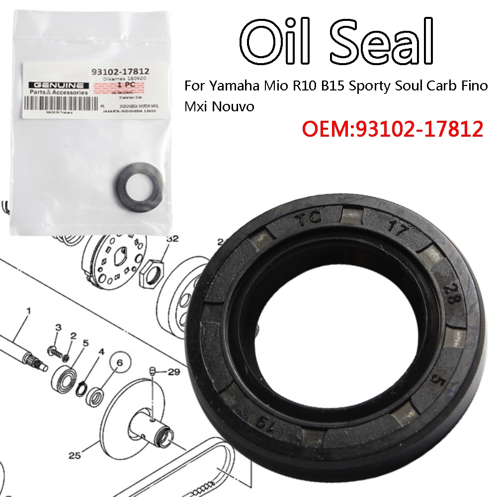 Kenada Racing OIL SEAL PRIMARY DRIVE MIO R10 B15 SPORTY/SOUL CARB/FINO/MXi/NOUVO 93102-17812 ...