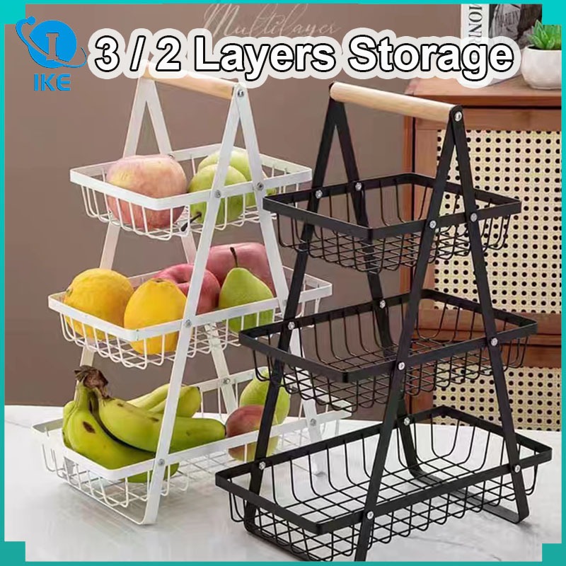 3 / 2 Tier Onion Rack Fruit Basket Rak Bawang Bertingkat Vegetable ...