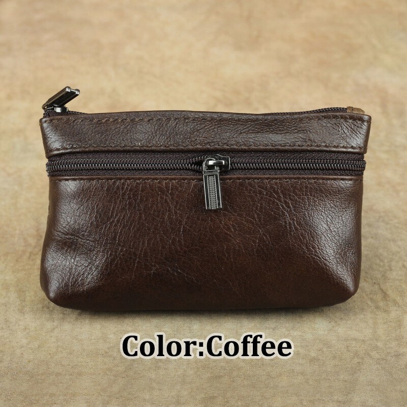 Genuine Leather Retro Coin Purse Card Holder Zipper Small Wallet Women ...