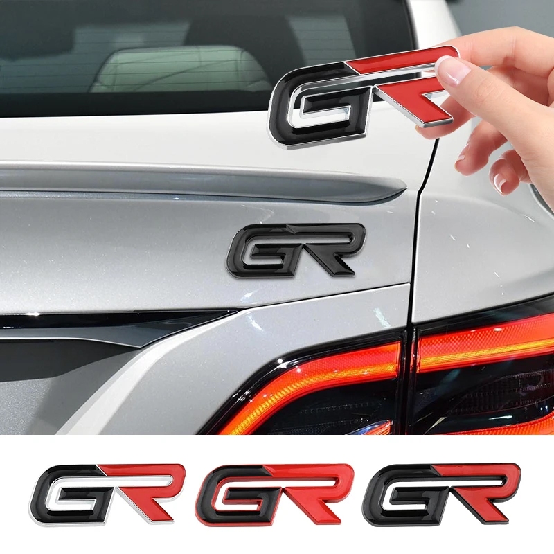 3D Metal GR Logo Car Sticker Labeling Emblem Badge Decals For Toyota GR ...