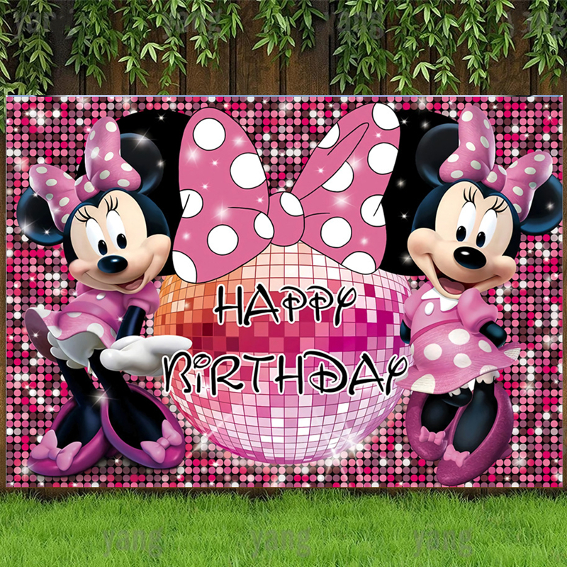 Disney Mickey Minnie Mouse Backdrop Party Decoration Girls Birthday ...