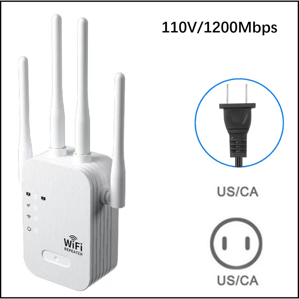 1200Mbps WiFi Repeater 5 Ghz WIFI Extender Wireless Wi-Fi Booster Repeater 1200Mbps Network ...