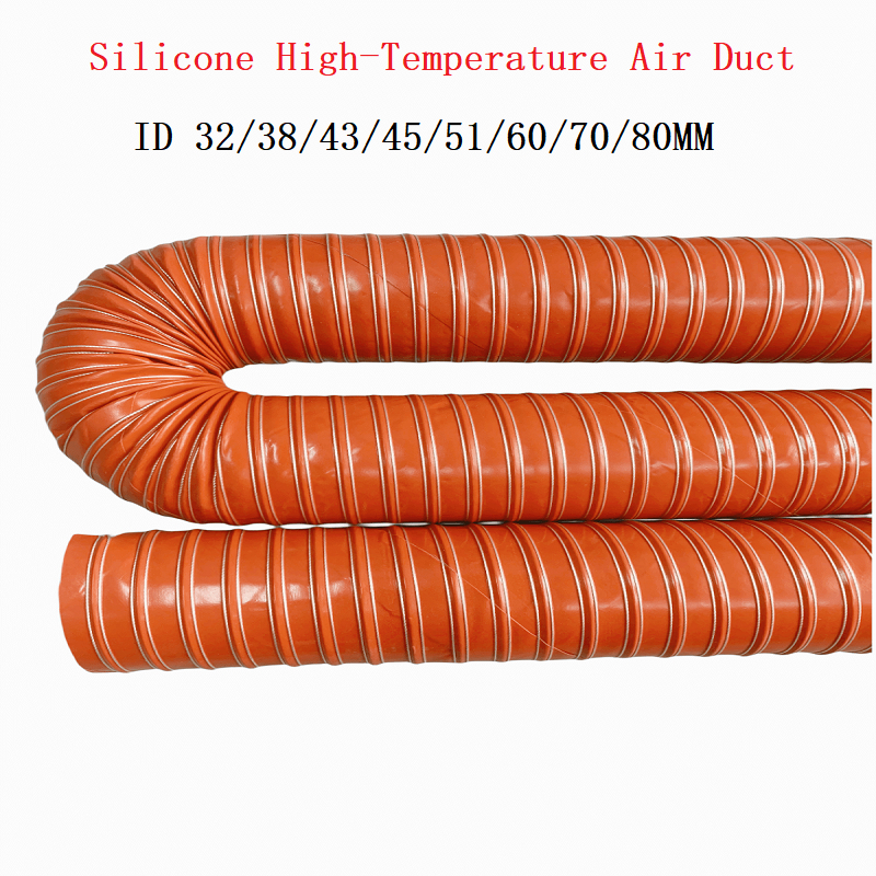 ID 19-80MM Silicone High-Temperature Air Duct Red Silicone ...