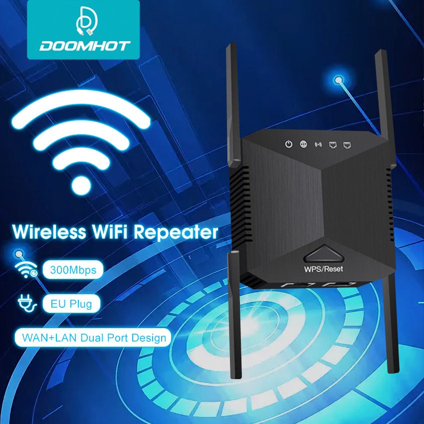 DoomHot WiFi Repeater Wireless WAN+LAN Design Range Extender WiFi ...