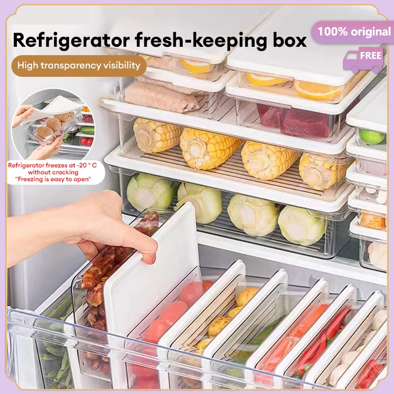 Fridge Storage Box Food Grade Freezer Organizer Fruit Vegetable Food ...