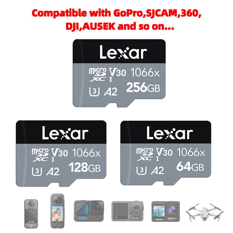 Lexar 1066x Memory Card 512G/128GB/64GB Up to 160MB/s Micro SD Card A2 ...