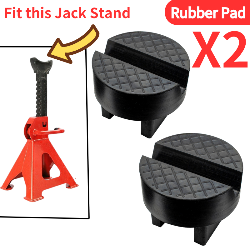 2XRubber Jack Stand Pad Adapter Lifting Anti-Slip Slotted Frame Rail ...
