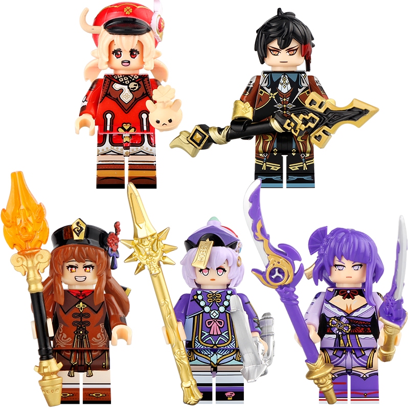 Genshin Impact Qiqi Mini Block Toys Figure Raiden Shogun Zhongli Hutao ...
