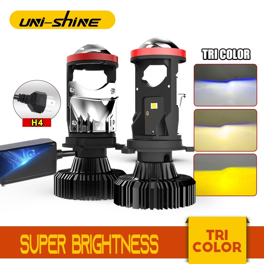 UNI-SHINE Super Mini 6500K 4300K 3000K Car LED Headlight Tri-color Mini ...