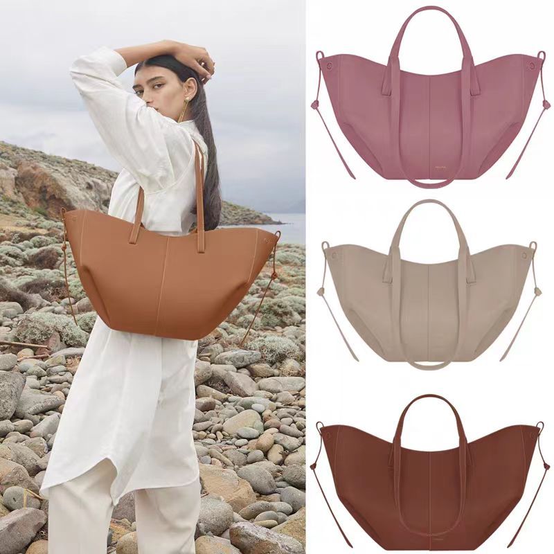 Polene paris Pleated Tote Bag Female Big French Brand Niche Design ...