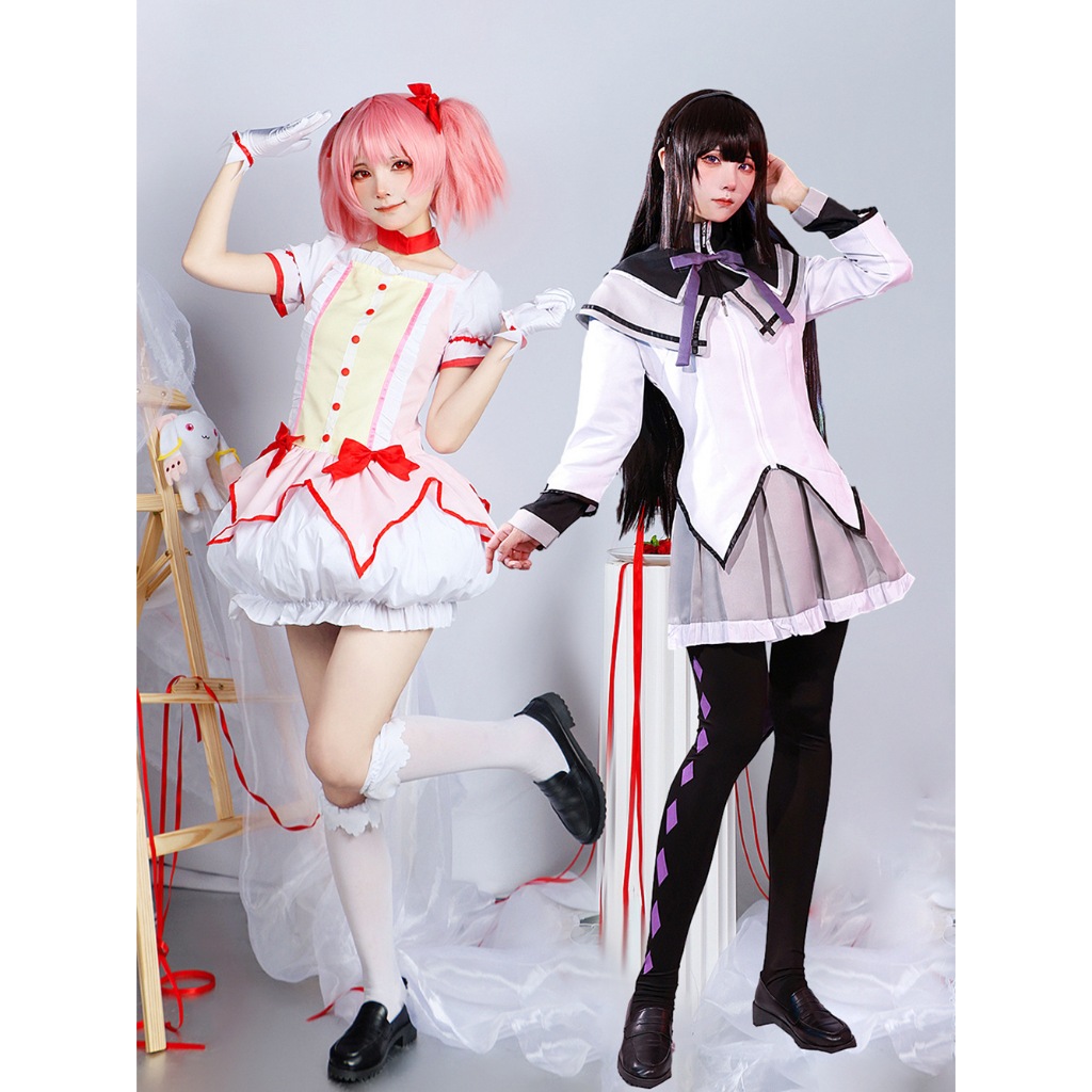 【Ready Stock】Puella Magi Madoka Magica Cosplay Costumes Kaname Madoka ...