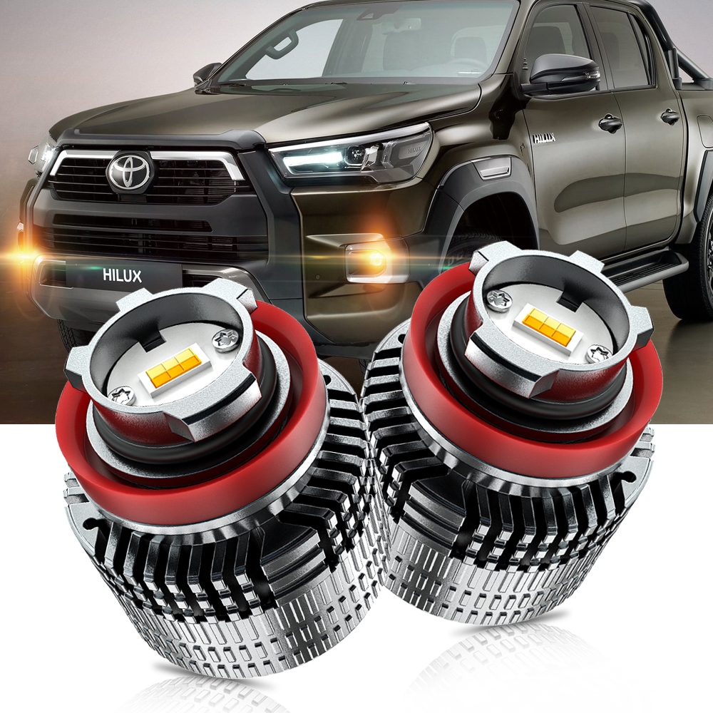 2 PCS Dual Color White Golden Yellow Lime Green L1B Car LED Fog Lights ...