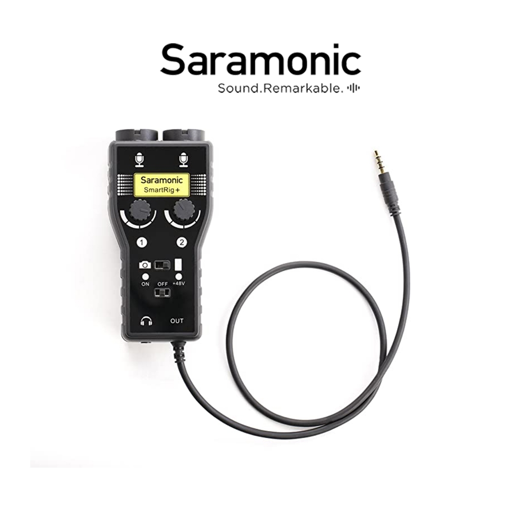 Saramonic SmartRig+ 2-Channel XLR/3.5mm Microphone Audio Mixer with Phantom Power Preamp ...