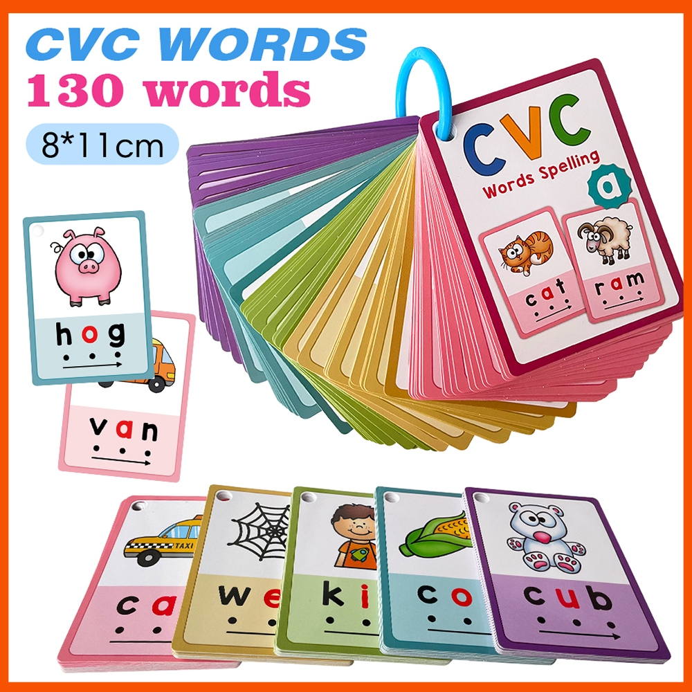 130 Words CVC Words Flashcards Short Vowel Word Cards CVC Sight ...
