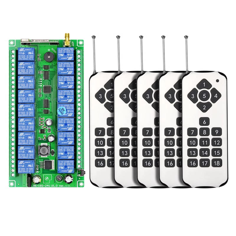 18CH Channel RF ASK Remote Control 433MHz 18 Keys High Power Wireless ...