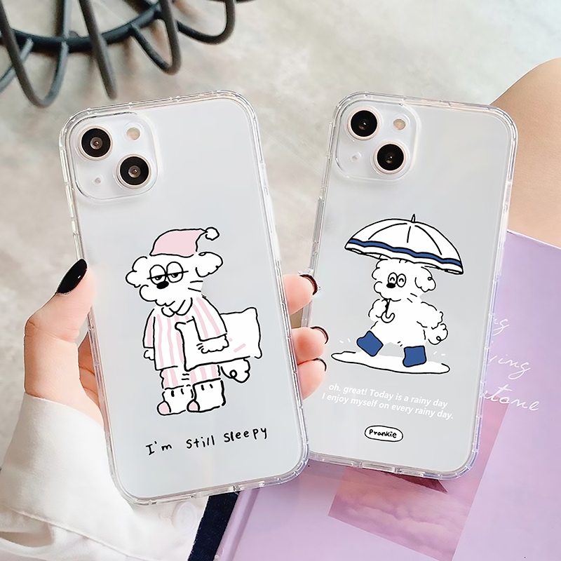 INS Korea Cartoon Animal Pajamas Dog Phone Case For iPhone 11 13 Pro ...