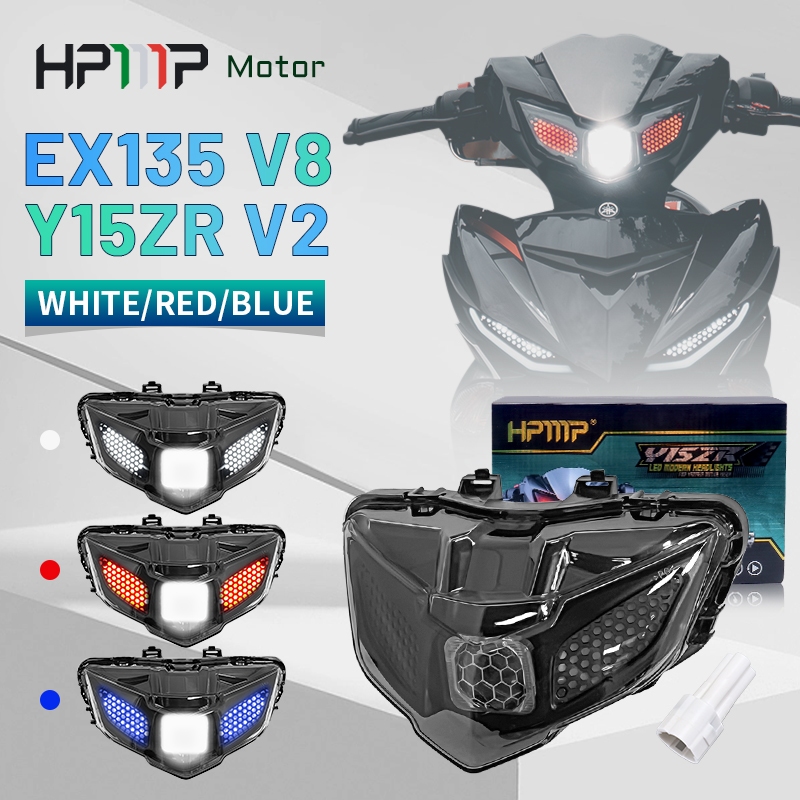 HPMP LC135 V8 Y15ZR V2 HEAD LAMP LED HEADLIGHT SUPER BRIGHT LAMP DEPAN LC HEADLAMP FRONT LAMP ...